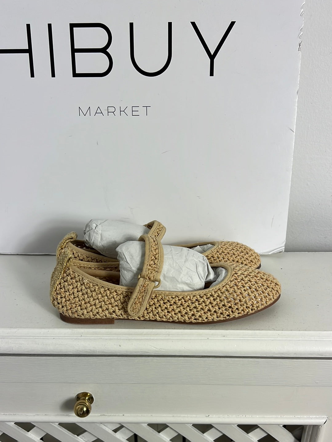 ZARA. bailarina rafia beige T.33 – Hibuy market