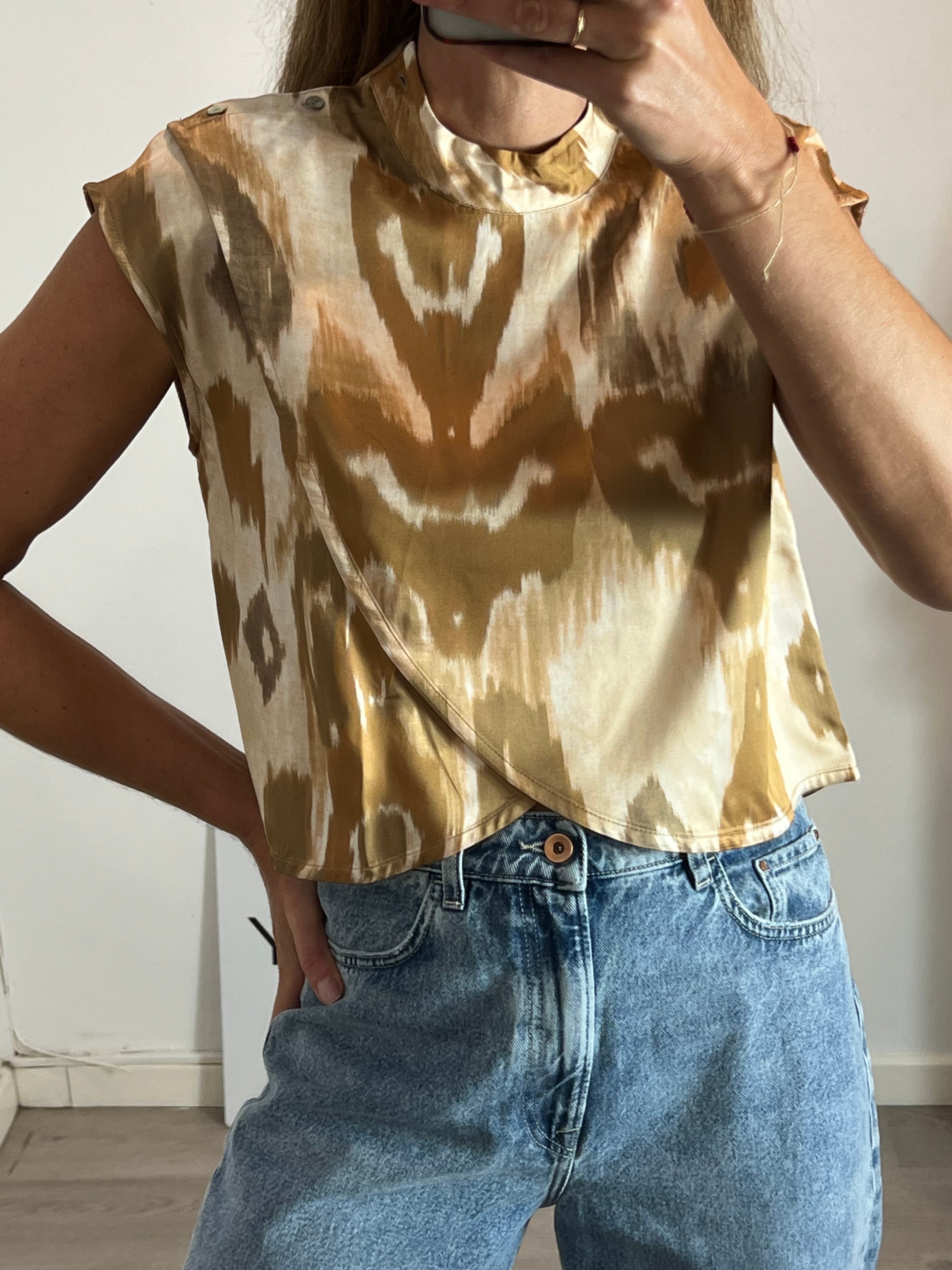 SCALPERS. Top beige tie dye T.s – Hibuy market