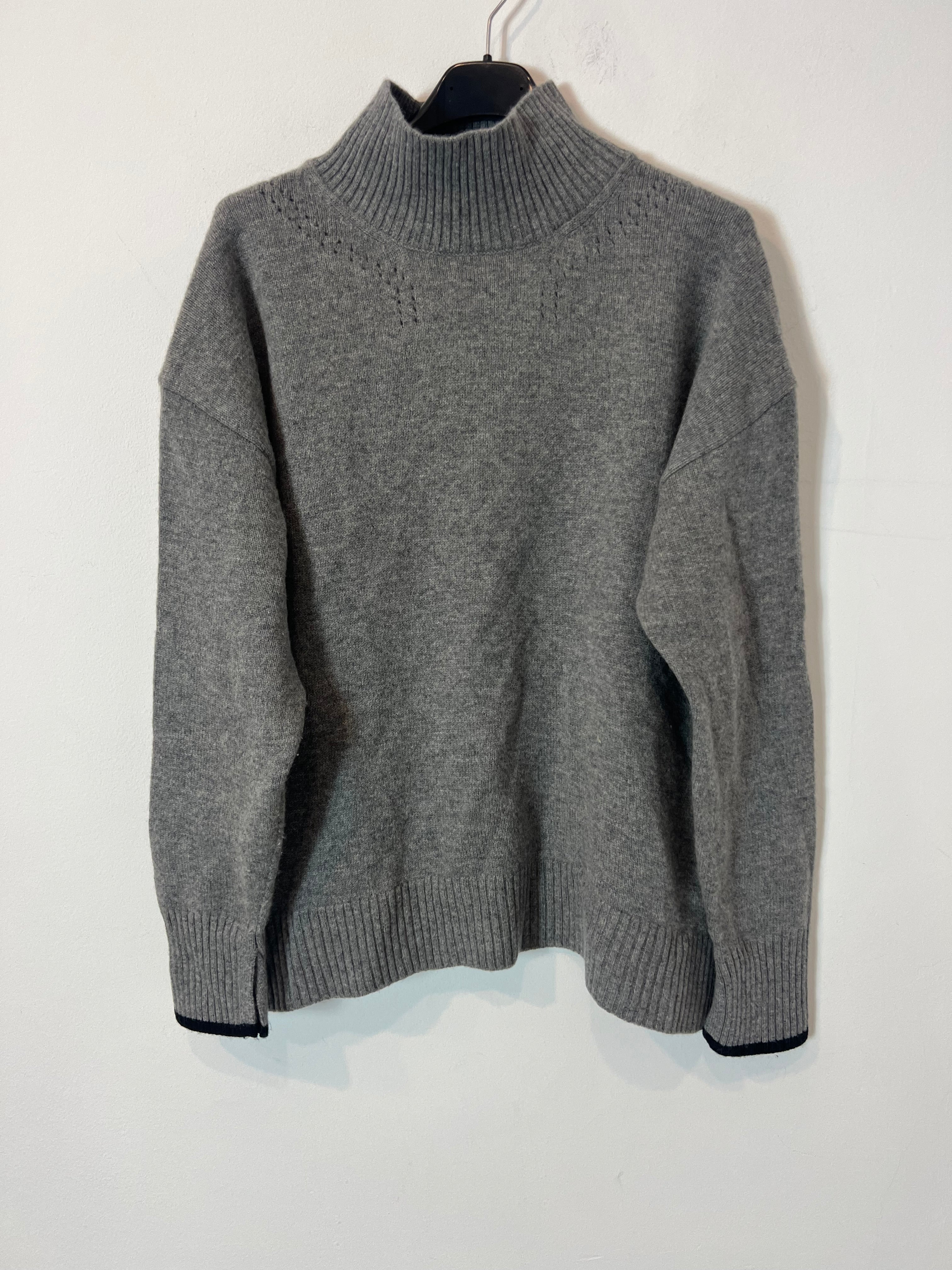 ABSOLUTE CASHMERE. Jersey gris cuello alto lana y cashemre. T XS(S ...